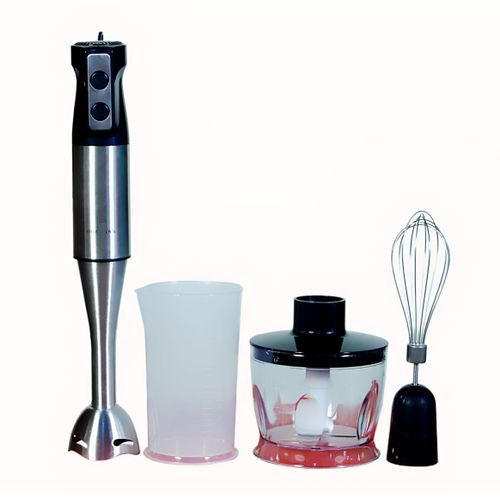 mixeur plongeant 4en1 inox 200w ,hand blender 4 in 1 back / silver ...