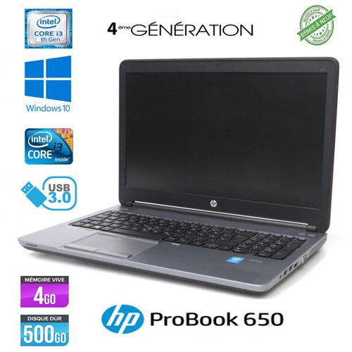 Hp PC PORTABLE HP ProBook 650-G1- 4ème Génération- 15.6“- Core i3 - 4 ...