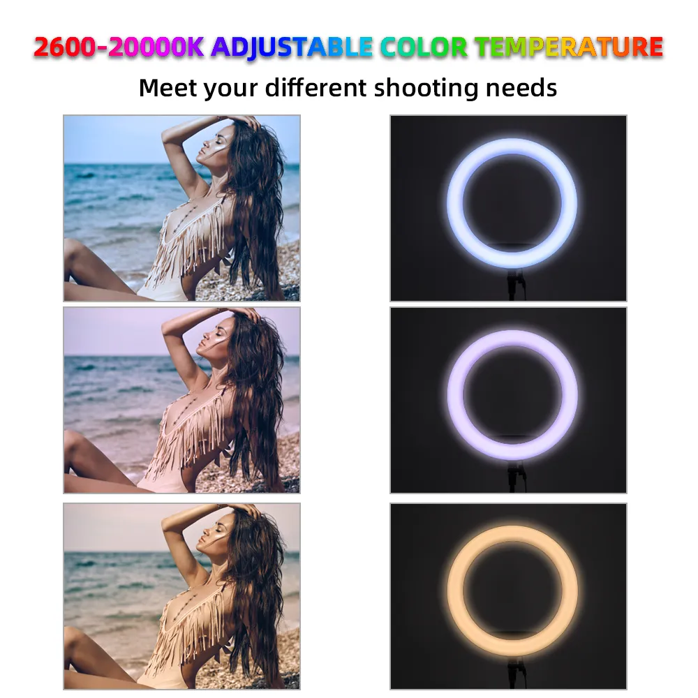 Astro Lighting RGB Ring Light 45 cm avec Tripod 2.1 m pour YouTube ...