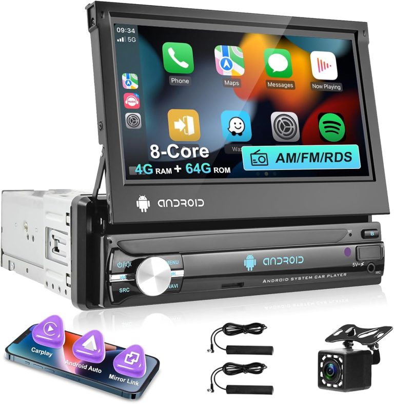 4GB+64GB Autoradio Android 1 Din 8 Core avec Carplay sans Fil, Android ...
