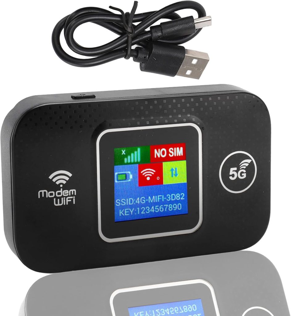 Portable 4G SIM Router, 4G LTE Mobile Router with Color Screen, Mobile ...